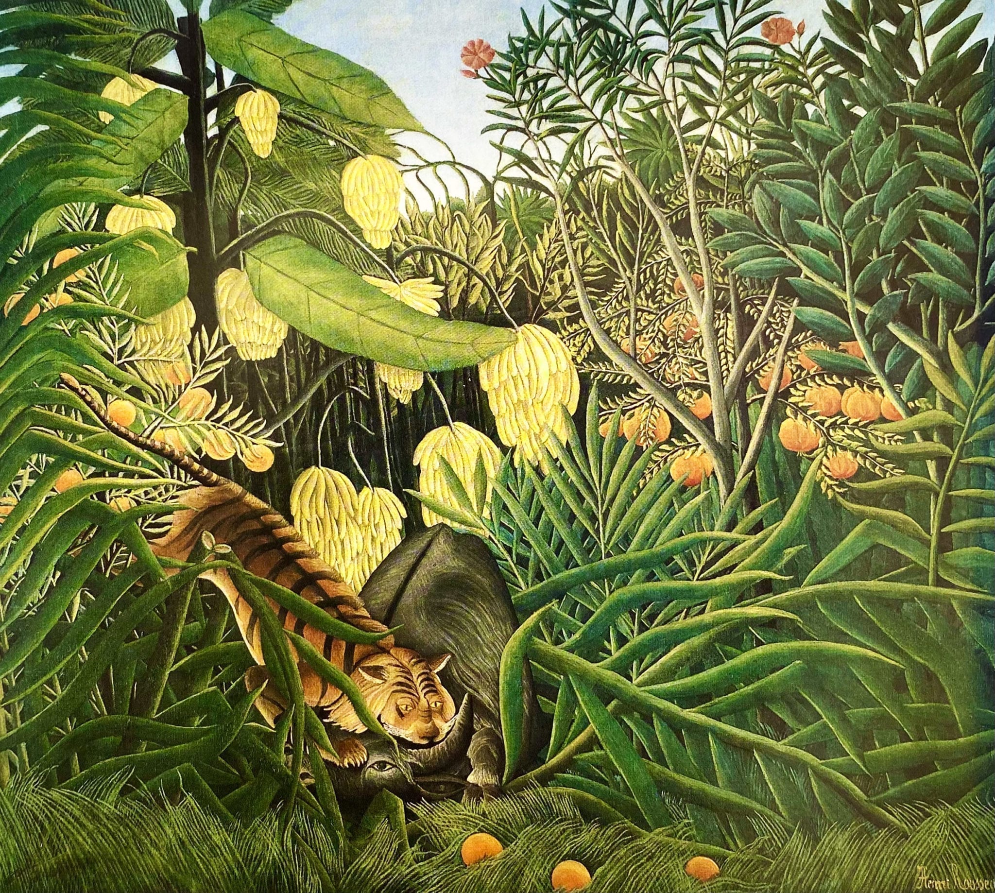 The Fight of a Tiger and a Buffalo by Henri Rousseau - LadyKflo